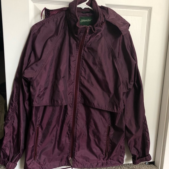 St. John's Bay | Jackets & Coats | Maroon Rain Jacket | Poshmark
